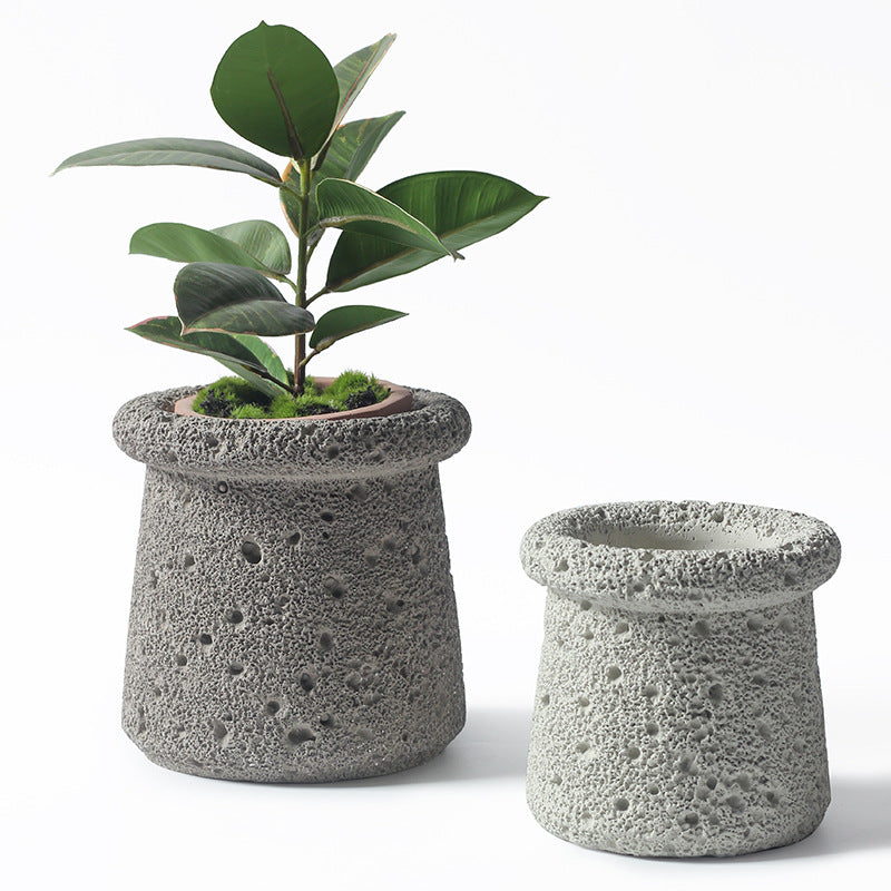 Lunar Texture Cement Planter | Decorfur– decorfur